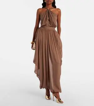 Elie Saab Draped Silk Pants