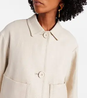 Max Mara Dattero Linen And Cotton Jacket - Beige