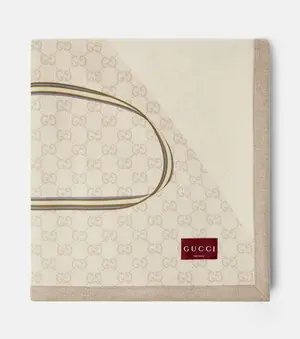 Gucci Gg Printed Wool Blanket - Beige
