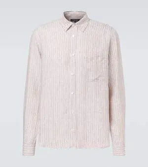 Frescobol Carioca Telles Striped Linen Shirt - Beige