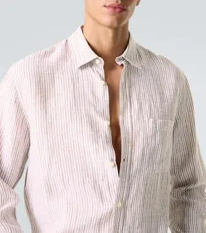 Frescobol Carioca Telles Striped Linen Shirt - Beige
