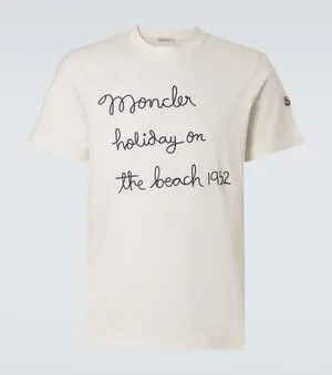 Moncler Embroidered Cotton Jersey T-shirt - White