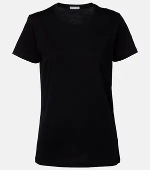 Moncler Logo Cotton Jersey T-shirt - Black