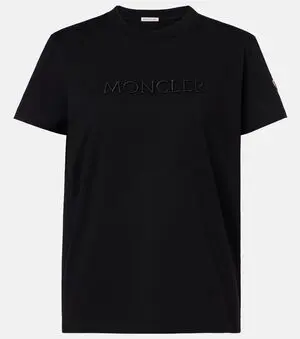Moncler Logo Cotton Jersey T-shirt - Black