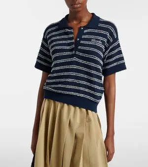 Moncler Logo Striped Cotton-blend Polo Sweater