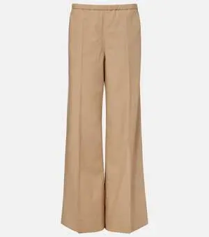 Moncler Cotton Wide-leg Trousers - Beige