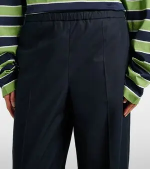 Moncler Cotton Wide-leg Trousers - Blue