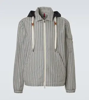 Moncler Havas Striped Poplin Blouson Jacket - Blue