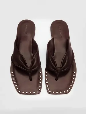 REFORMATION Larsen Thong Sandal - Brown