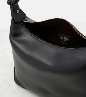 TOD'S Metal Dots Mini Leather Shoulder Bag - Black