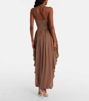 Elie Saab Draped Silk Pants