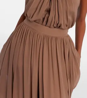 Elie Saab Draped Silk Pants