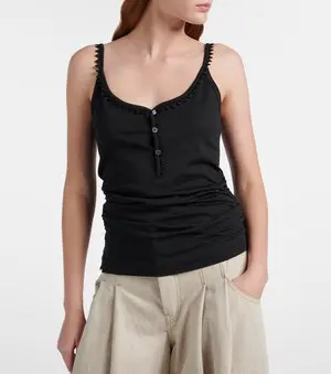 Jacquemus Clavela Cotton Tank Top - Black