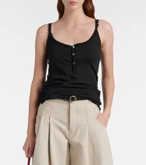 Jacquemus Clavela Cotton Tank Top - Black