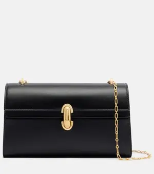 Savette Symmetry Chain Mini Leather Crossbody Bag - Black