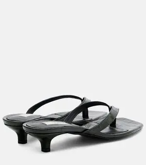 TOTEME Croc-effect Leather Thong Sandals