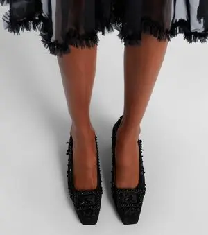 ROGER VIVIER Belle Vivier Embellished Lace Pumps