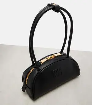 Miu Miu Beau Small Leather Bowling Bag - Black