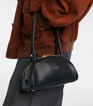 Miu Miu Beau Small Leather Bowling Bag - Black