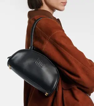 Miu Miu Beau Small Leather Bowling Bag - Black