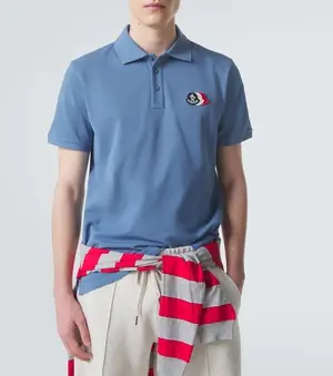 Moncler Logo Cotton Pique Polo Shirt