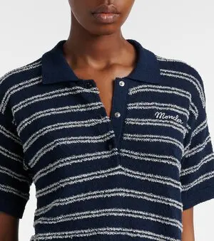 Moncler Logo Striped Polo Sweater - Blue