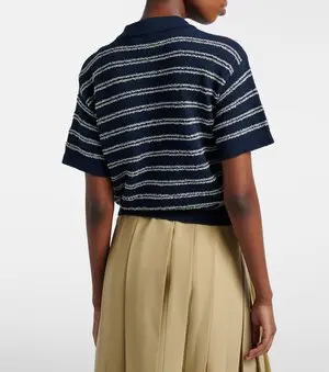 Moncler Logo Striped Polo Sweater - Blue