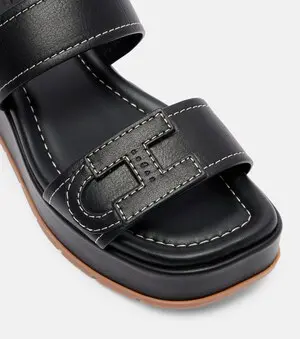 Hogan H703 Leather Platform Sandals