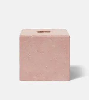MICHAEL VERHEYDEN Niez Cube Suede And Wooden Tissue Box - Grey