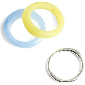 Madewell Set Of 3 Sculptural Stacking Rings - Tranquil Blue