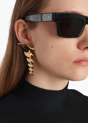 Khaite Leaf Cascading Drop Earrings