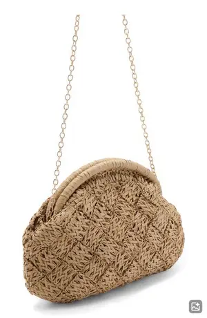 Mango Natural Fiber Frame Clutch