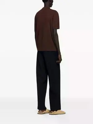 Sandro Openwork Short Sleeve Collared Shirt