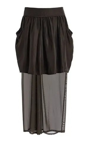 LEMAIRE Double-layer Midi Skirt - Brown