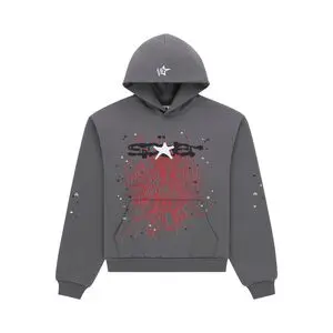 SP5DER Splat Punk Hoodie - Grey