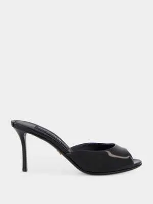 Dolce & Gabbana Patent Leather Keira Mules - Black