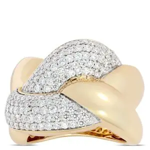 Benbridge Braided Diamond And 14k Yellow Gold Ring - H