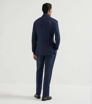 Brunello Cucinelli Cotton-linen Prince Of Wales Check Tuxedo