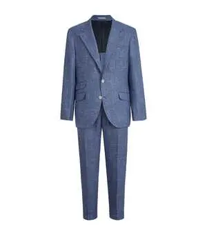 Brunello Cucinelli Wool-linen-silk-cashmere 2-piece Suit - Blue