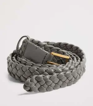 Bottega Veneta Leather Intreccio Solo Belt