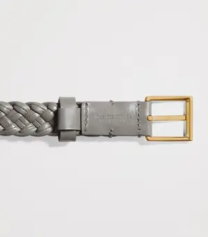 Bottega Veneta Leather Intreccio Solo Belt