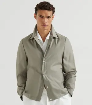 Brunello Cucinelli Silk-blend Water-resistant Shirt Jacket