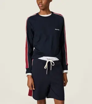 Miu Miu Cotton Jersey Logo Sweater