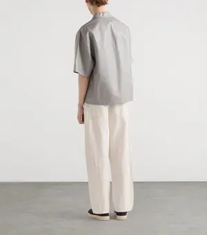 Prada Cotton-linen Chambray Trousers - Neutral