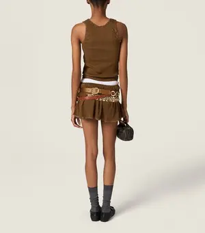 Miu Miu Cotton Ribbed Tank Top