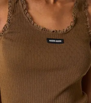 Miu Miu Cotton Ribbed Tank Top