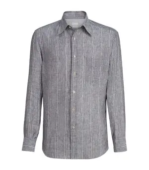 Brunello Cucinelli Linen Stripe Shirt