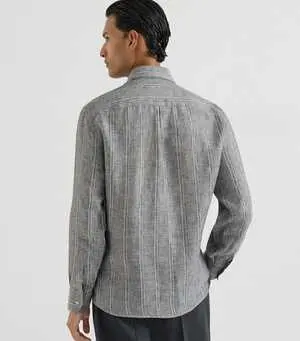 Brunello Cucinelli Linen Stripe Shirt