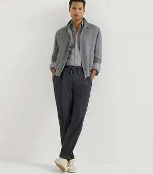 Brunello Cucinelli Linen Stripe Shirt