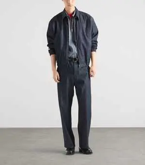 Prada Chambray Denim Blouson Jacket - Blue